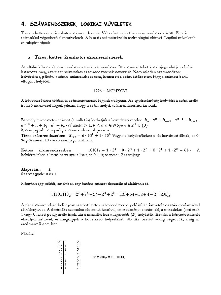 Informatika Érettségi 4. Tétel | PDF