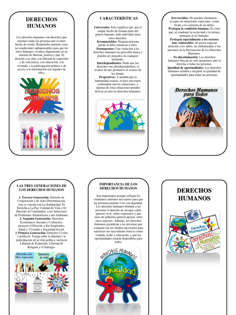 Triptico DDHH PDF | PDF | Derechos humanos | Psicología Social
