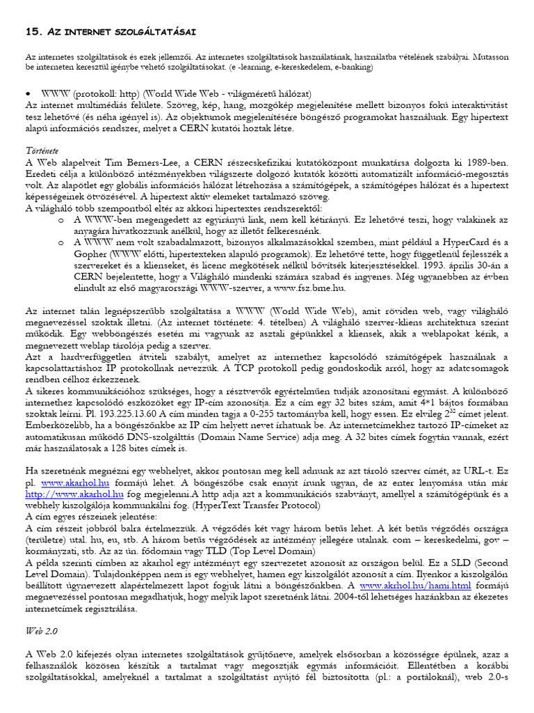 Informatika Érettségi 15. Tétel | PDF