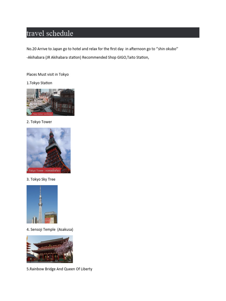 Travel Schedule | PDF