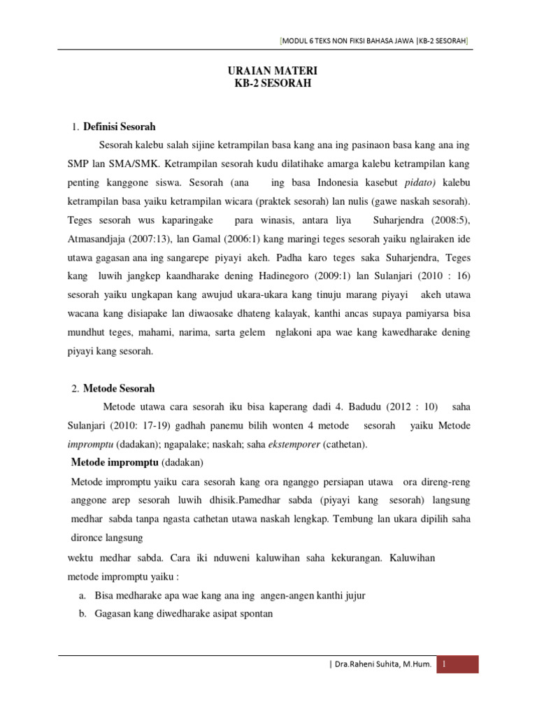 Materi Sesorah | PDF