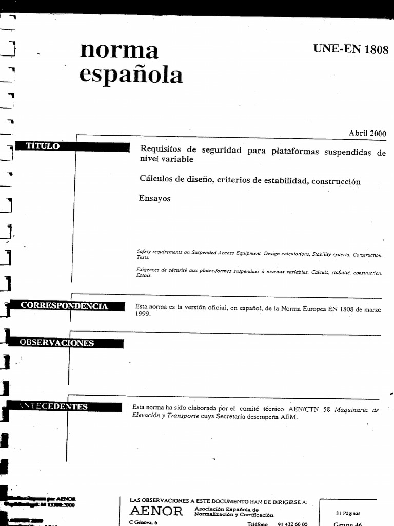 UNE en 1808 Disp. Secundario | PDF