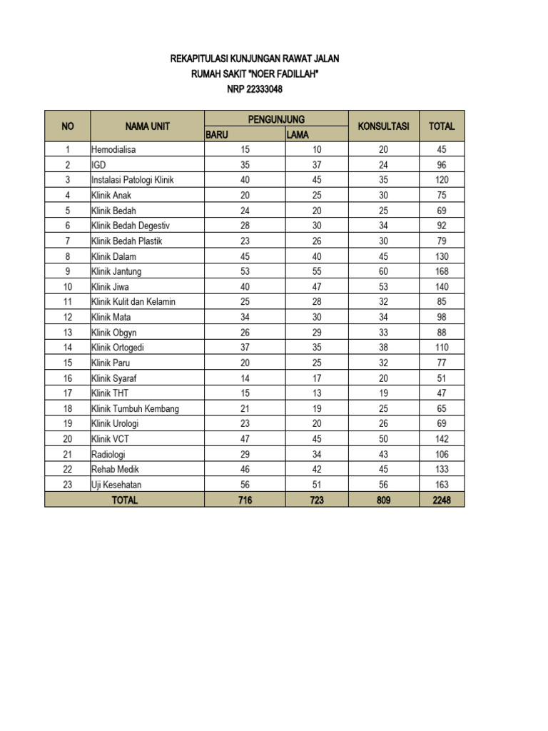 Rekapitulasi Kunjungan | PDF