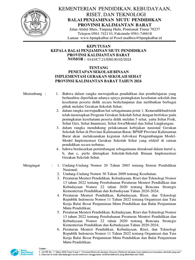 SK SS BINAAN BPMP KALBAR 2024 Ok | PDF