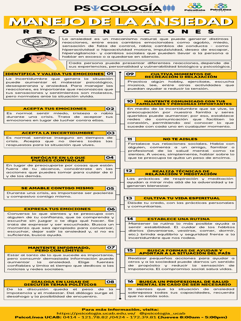 Infografía Ansiedad - Psicología Ucab | PDF | Ansiedad | Las emociones