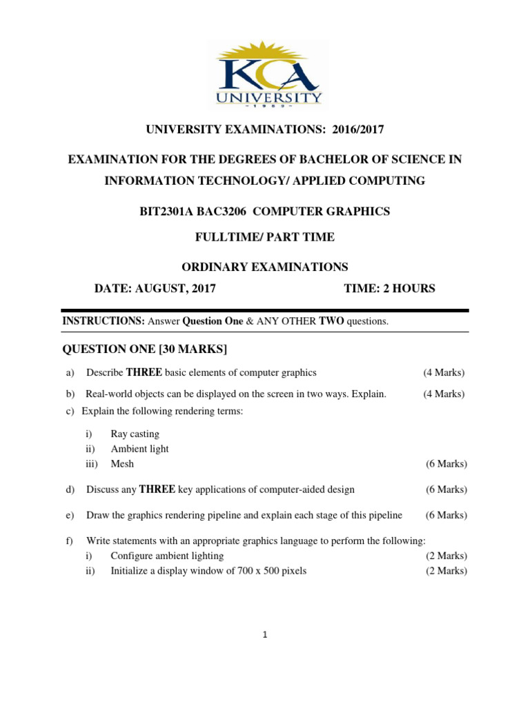 COMPUTER GRAPHICS | PDF | Computer Graphics | Rendering (Computer Graphics)