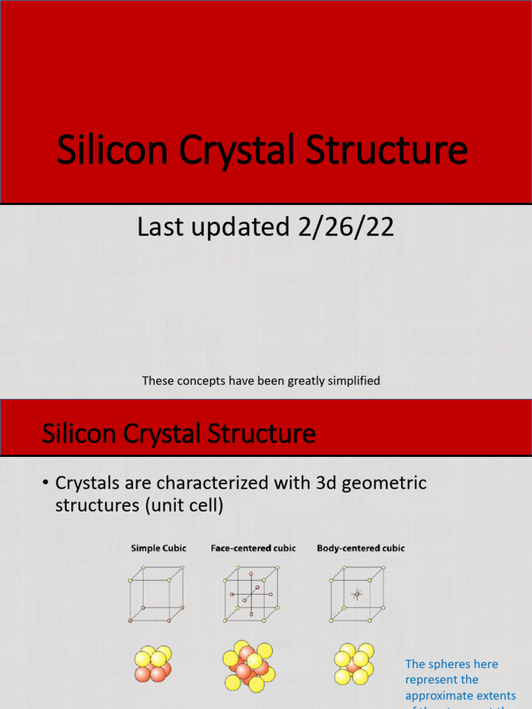 Silicon Crystal Structure | PDF | Crystal Structure | Band Gap