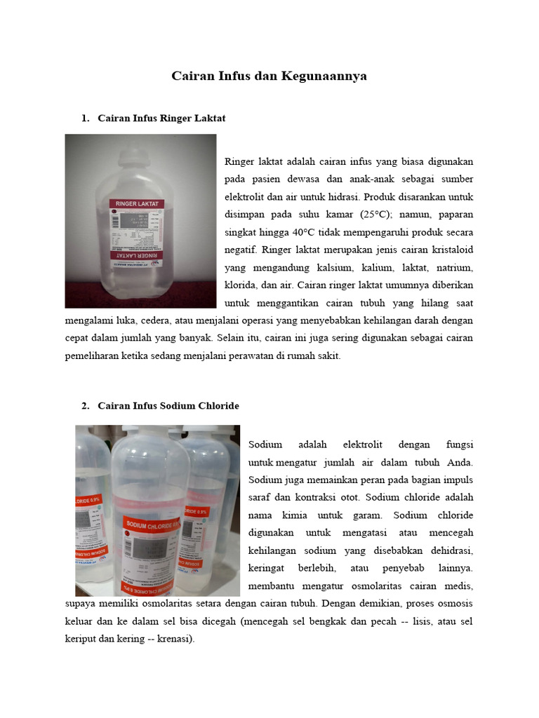 Cairan Infus Dan Kegunaannya | PDF