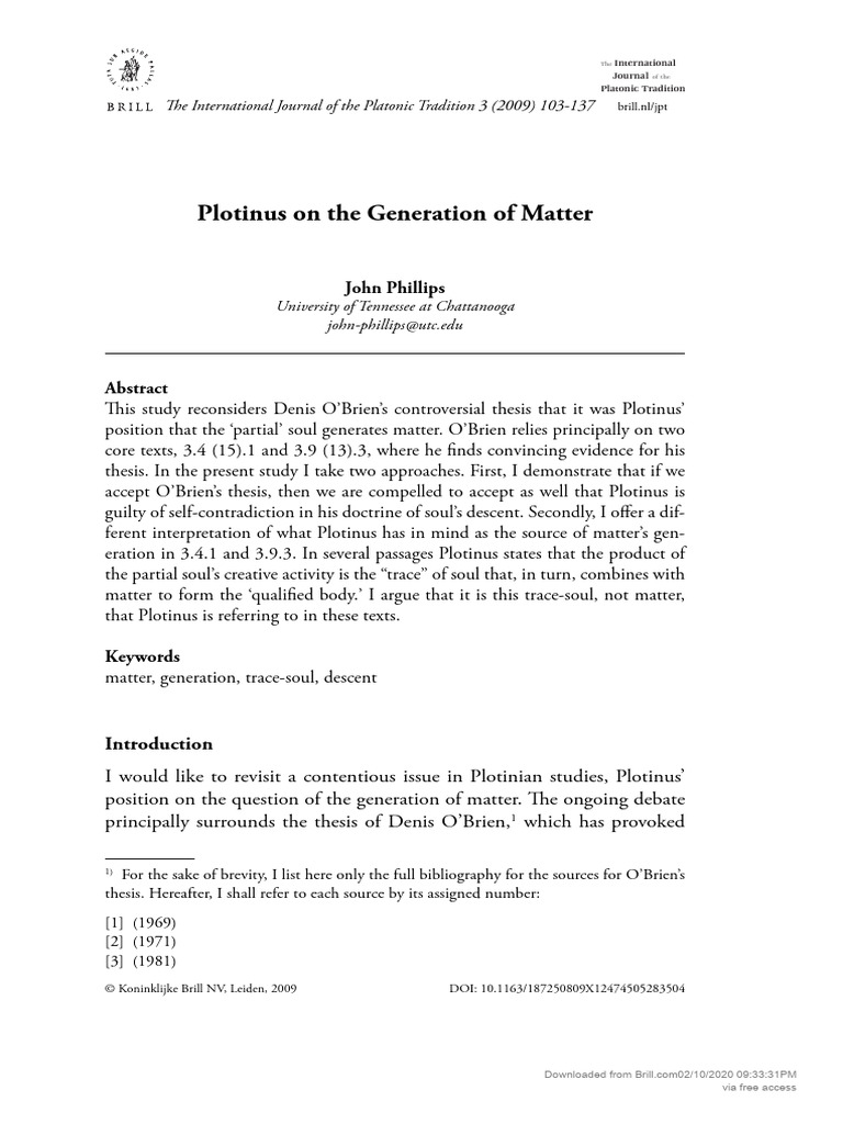 Plotinus: Soul's Role in Matter Creation | PDF | Soul | Platonism