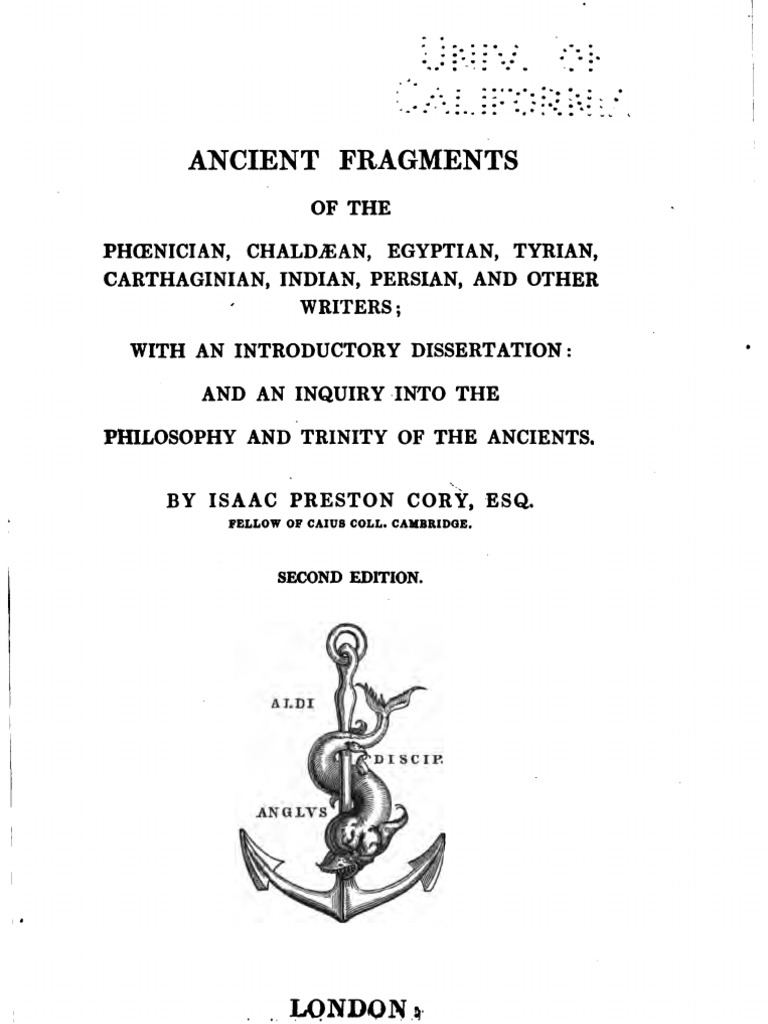 Ancient Fragments - Isaac Preston Cory | PDF