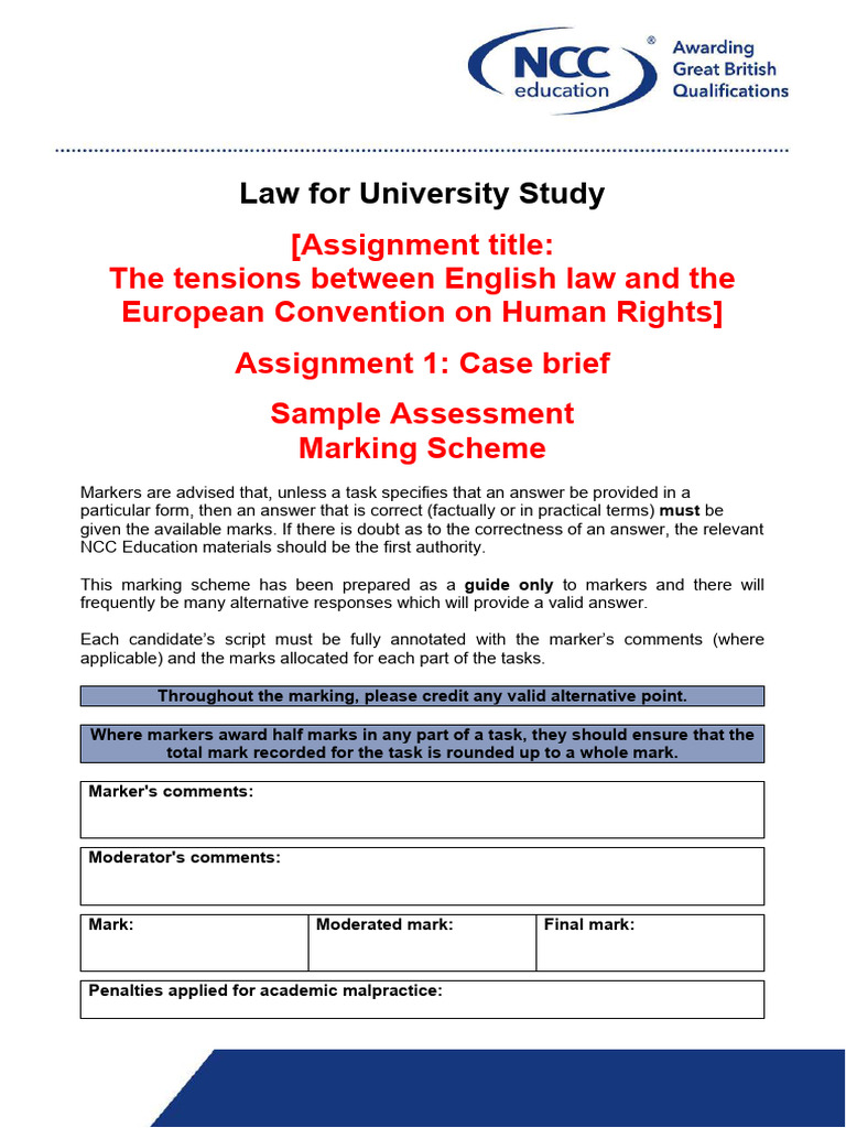 Law For University Study - Assignment 1 - Sample Assessment MS | PDF ...