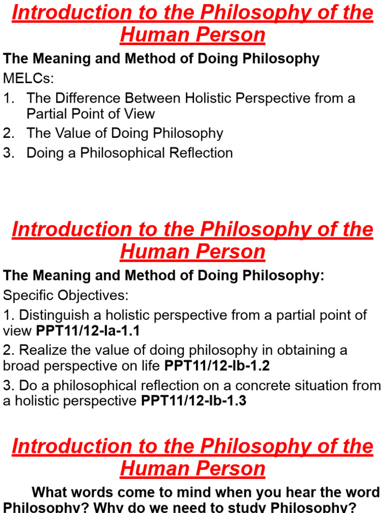 Philosophy of the Human Person Overview | PDF | Reason | Idea