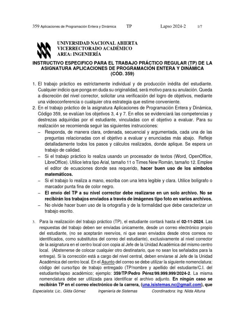 Instructivo TP Programación Entera 2024 | PDF | Programación de computadoras | Algoritmos