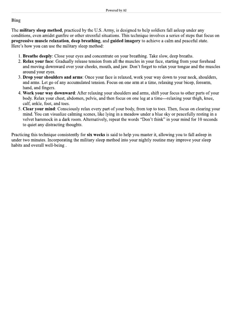 Us Army Sleep Manual | PDF