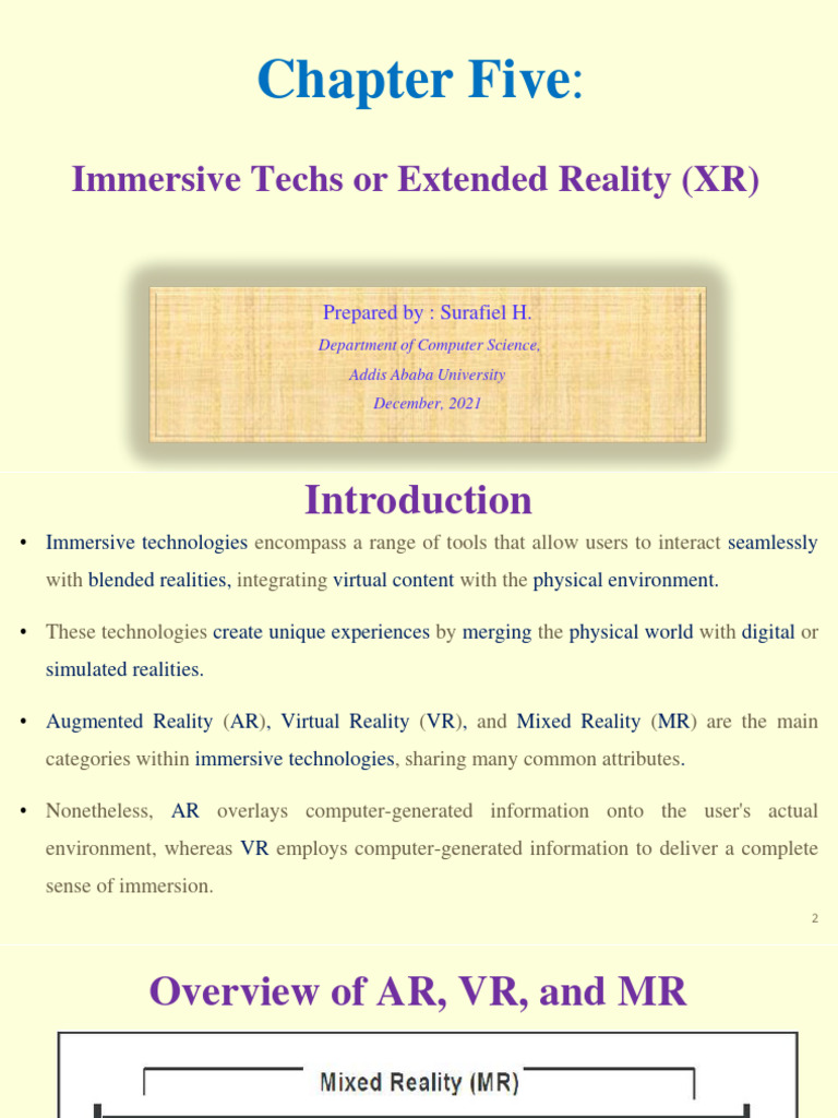 Understanding Immersive Technologies: AR, VR, MR | PDF | Augmented ...