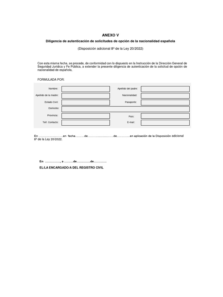 Autenticación de Solicitud de Nacionalidad | PDF