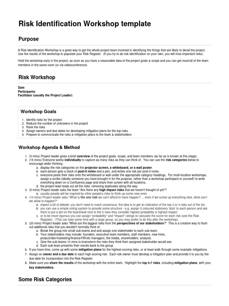 Atlassian Risk Workshop Template | PDF | Risk | Software Testing