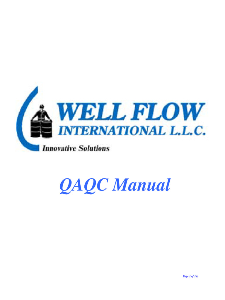 WFI QAQC Manual REV 10.1 | PDF | Screw | Quality Management