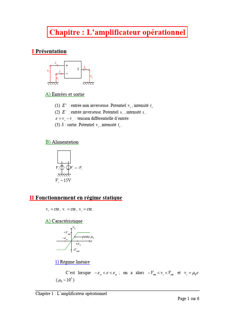 Amplificateur Operationnel | PDF