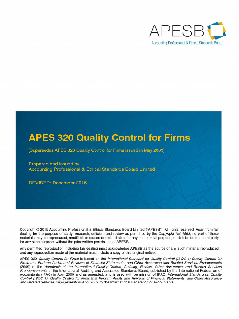 Revised APES 320 Dec 2015 | PDF | Audit | Financial Audit