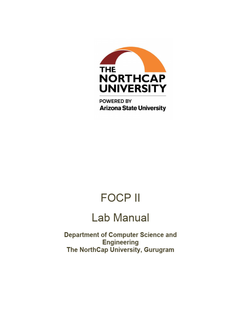 Manav 22CSU111 Final Lab Manual FOCP-II 2nd Sem | PDF | Java Virtual ...