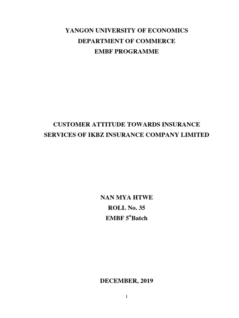 Customer Attitudes Toward IKBZ Insurance | PDF | Attitude (Psychology ...