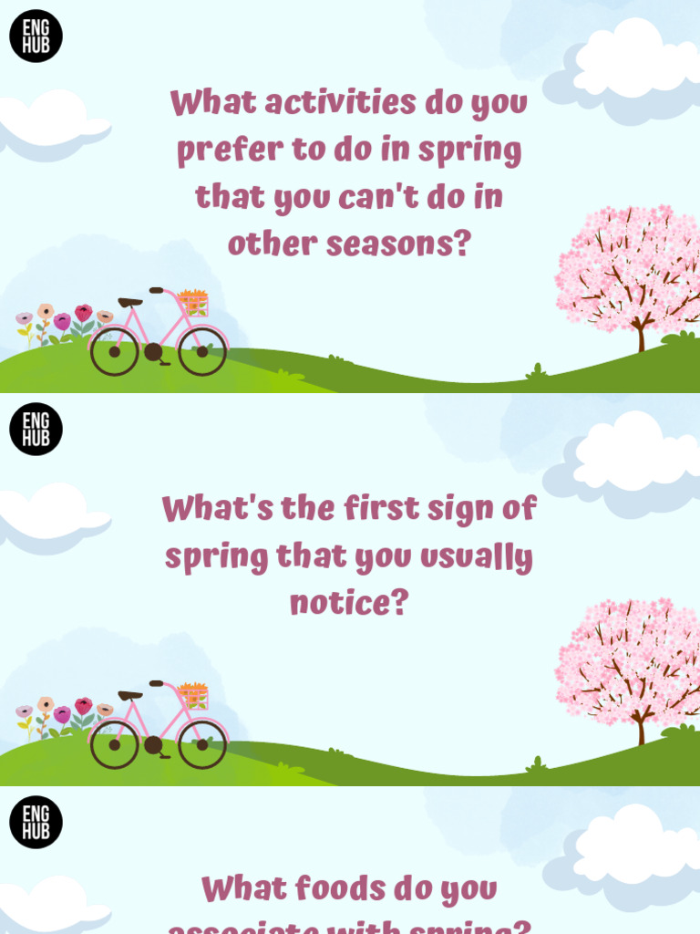A2-B1 Spring Conversation Questions | PDF