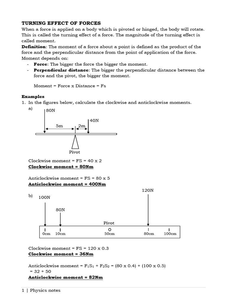 Turning Effect of Forces in Physics | PDF | Force | Chemical Equilibrium