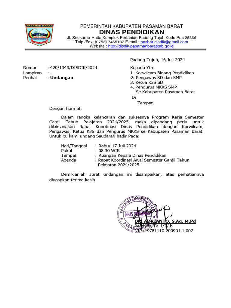 Undangan Rakor | PDF