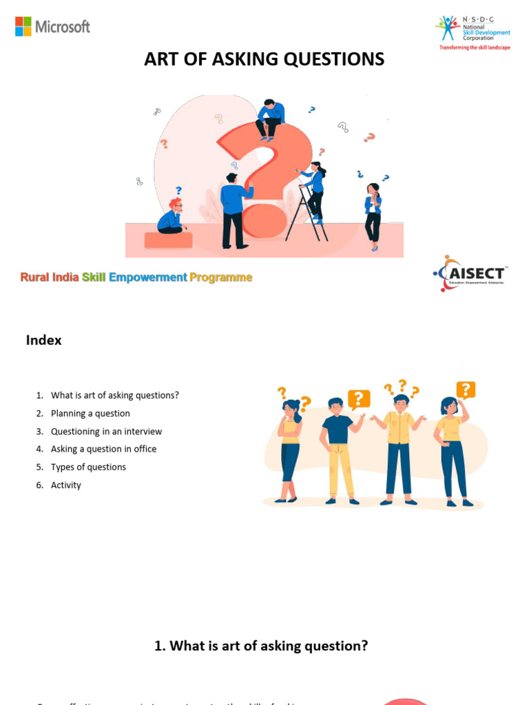 Art of Asking Questions | PDF | Question | Multiple Choice