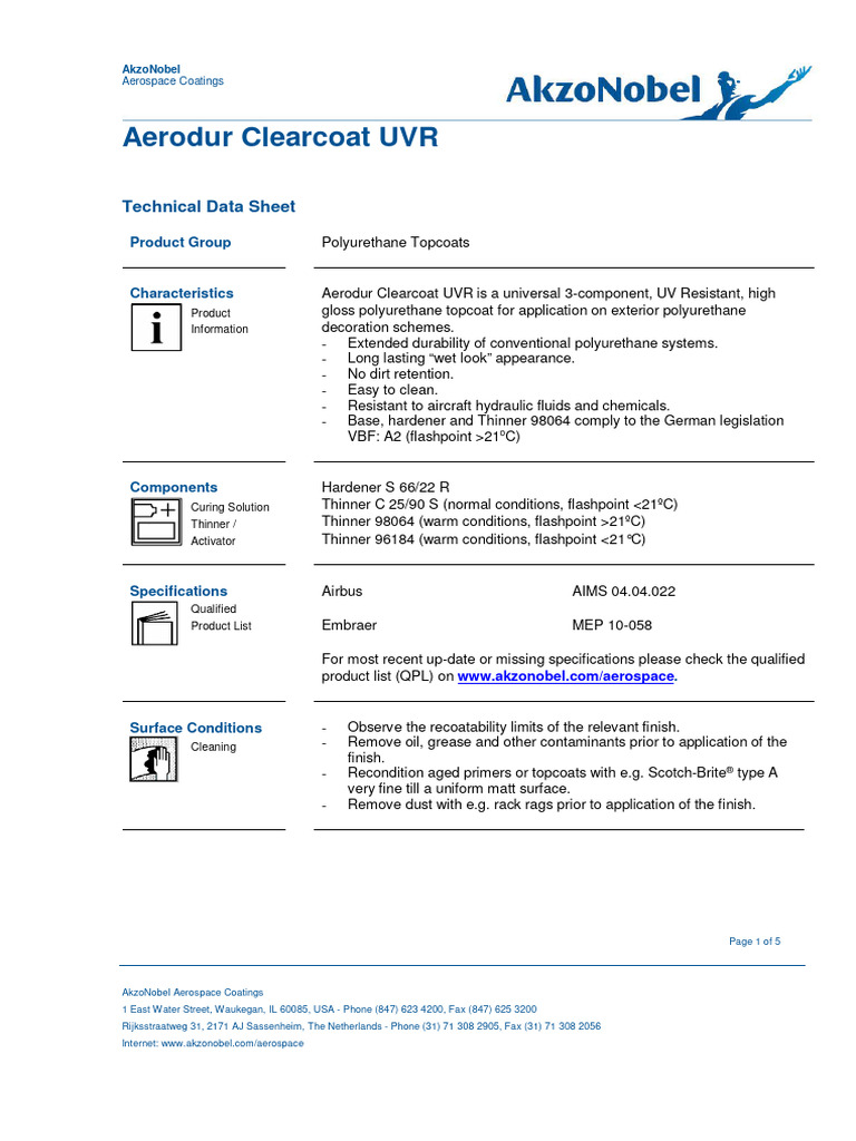 30-03 Aerodur Clearcoat UVR | PDF | Secondary Sector Of The Economy ...