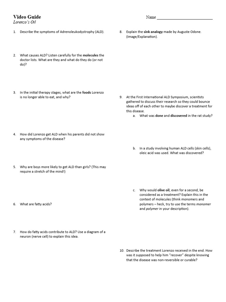 ALD Insights: Lorenzo's Oil Guide | PDF