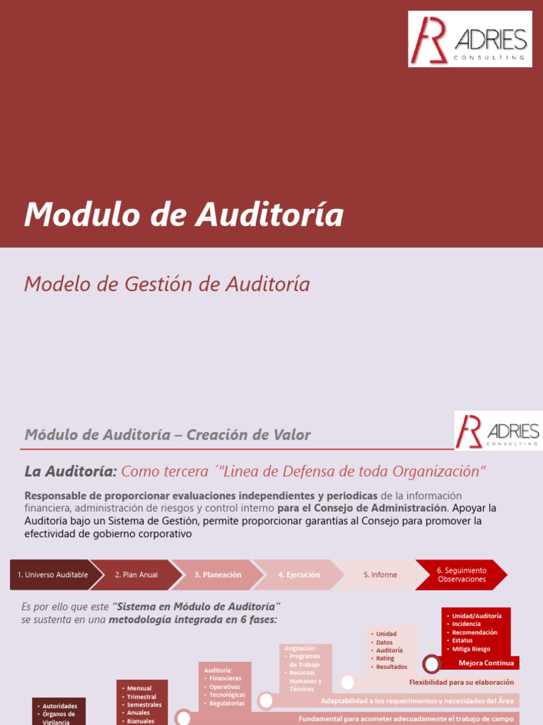 Modelo de Gesti N de Auditor A 1720801449 | PDF | Auditoría | Planificación