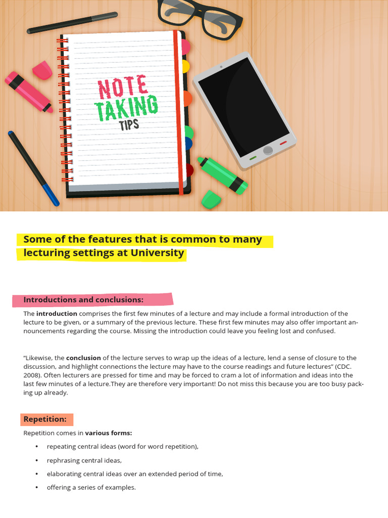 Note Taking Tips | PDF | Information | Cognition