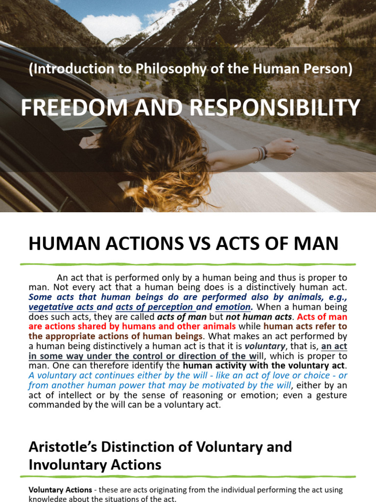 Freedom of The Human Person | PDF | Free Will | Determinism