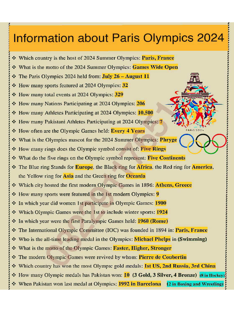 Information About Paris ?? Olympics? ?? 2024 | PDF