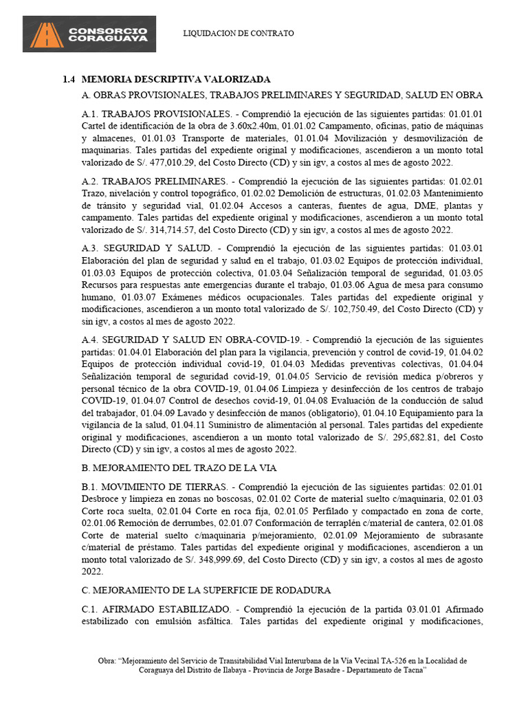 4 - Memoria Valorizada | PDF | Hormigón | Materiales