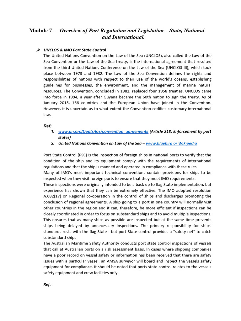 7 - Overview of Port Regulation and Legislation ÔÇô State, National and ...