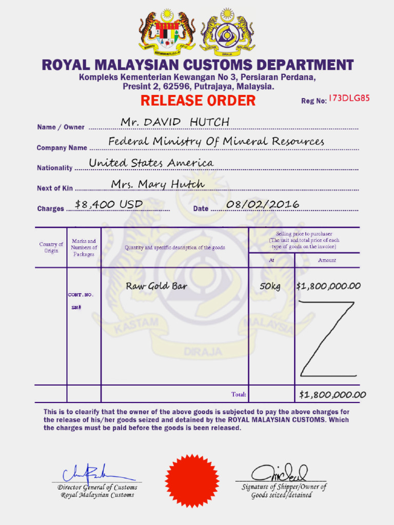 Malaysia Custom Form | PDF