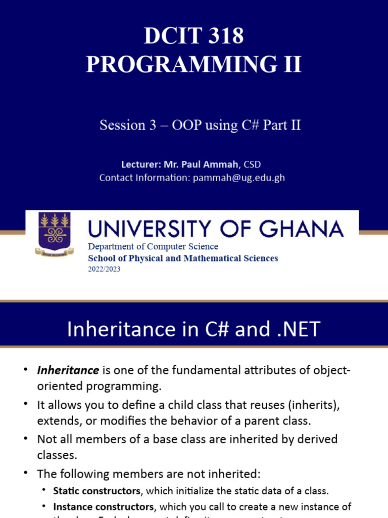 Session 3 Pdf Inheritance Object Oriented Programming Class