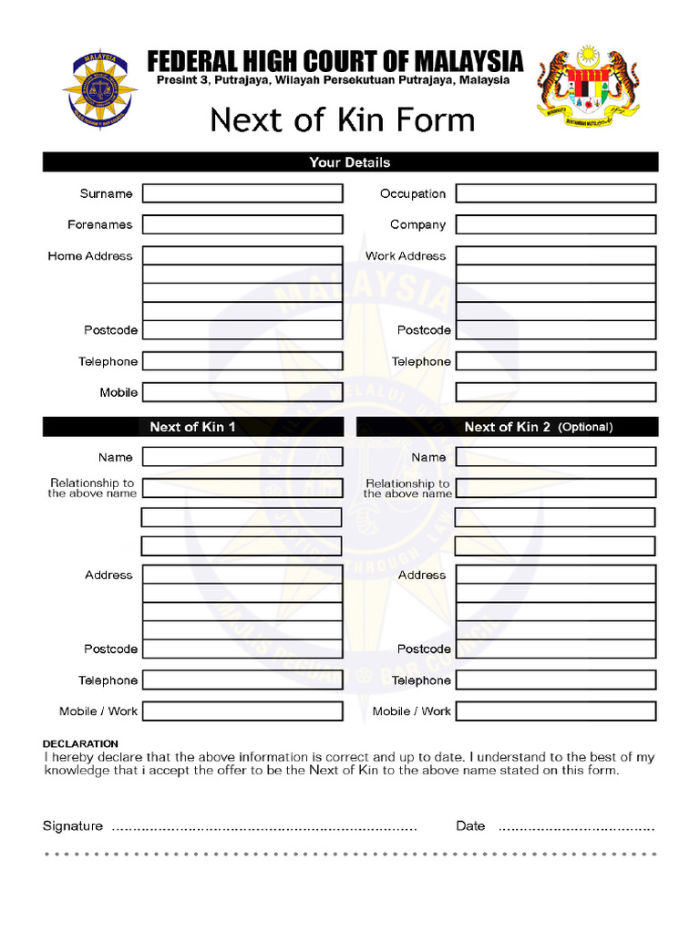 Malaysia Next of Kin | PDF