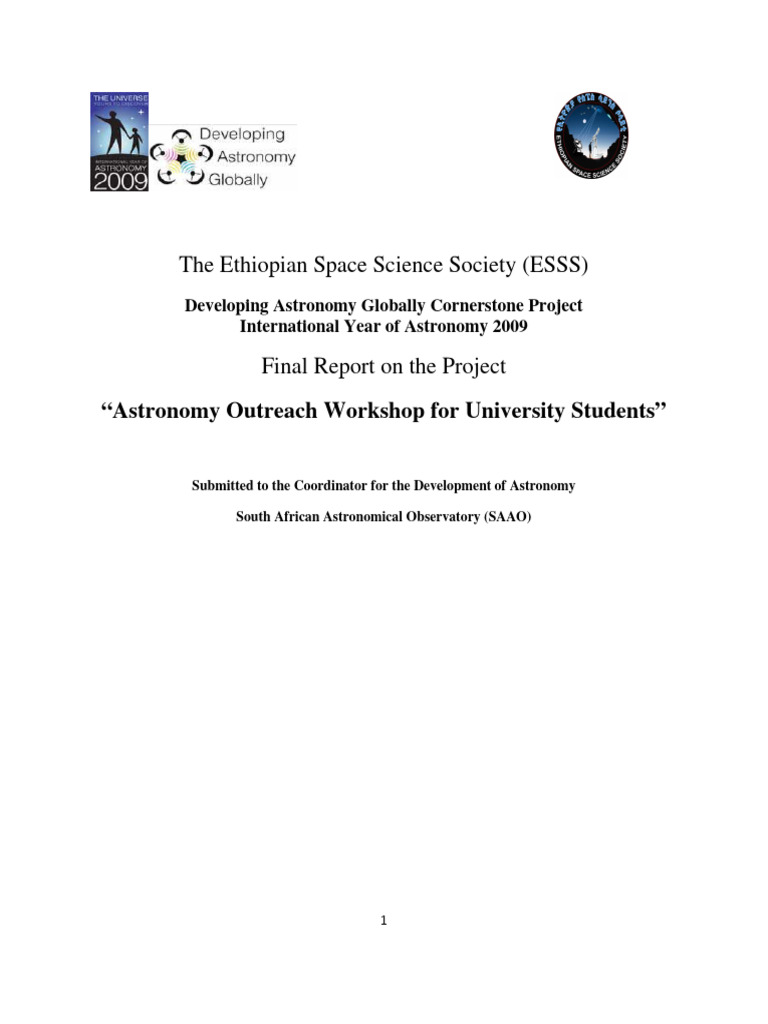 DAG Project Report-Ethiopia | PDF | Astronomy | Science