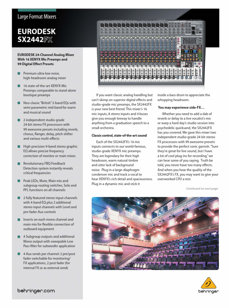 SX2442FX WebBrochure1 | PDF | Equalization (Audio) | Electrical Engineering