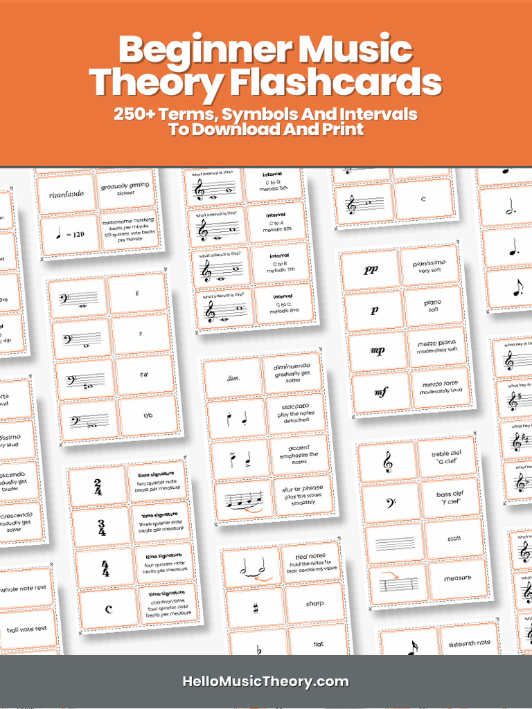 Flashcards Beginner US | PDF | Harmony | Interval (Music)