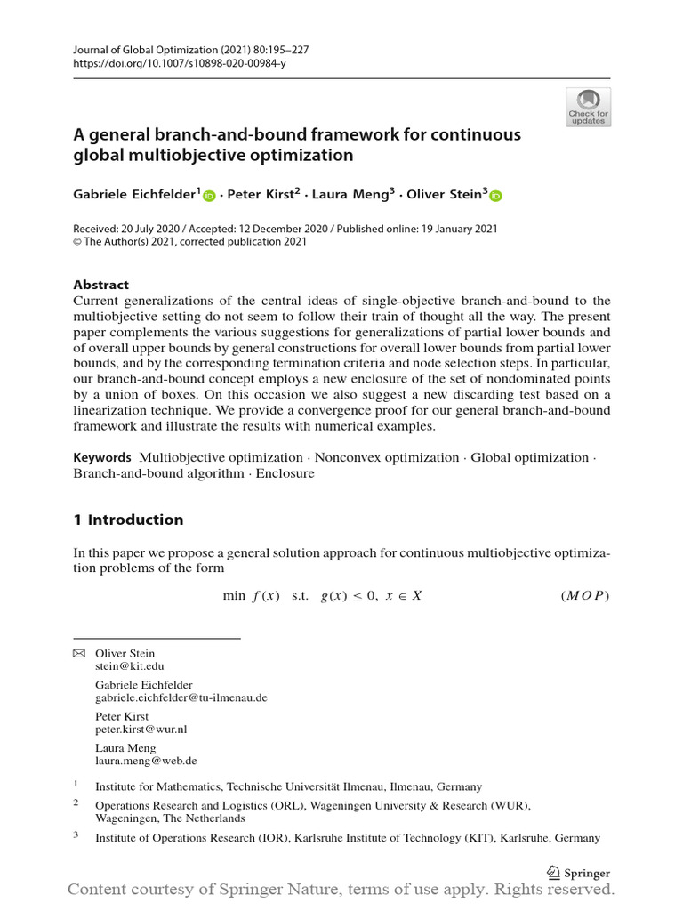 A General Branch And Bound Framework For Continuou Pdf Mathematical Optimization Mathematics 