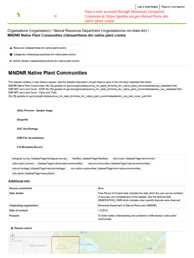 50 MNDNR Native Plant Community | PDF | Metadata | Information ...