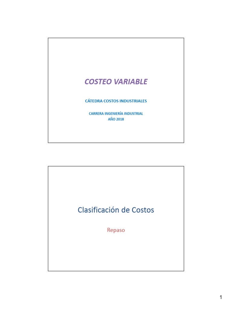 Costeo Variable Corregido | PDF | Contabilidad | Contabilidad de gestión