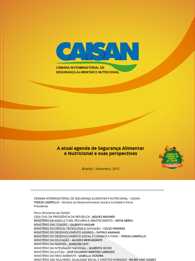 Caisan, A Atual Agenda Da Segueança Alimentar | PDF | Organizações de ...