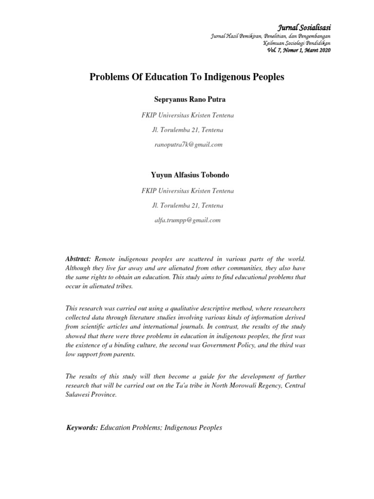 Problems of Education To Indigenous Peoples | PDF | Teachers ...