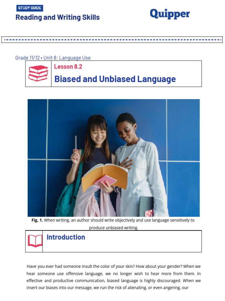 Biased and Unbiased Language | PDF | Bias | Stereotypes